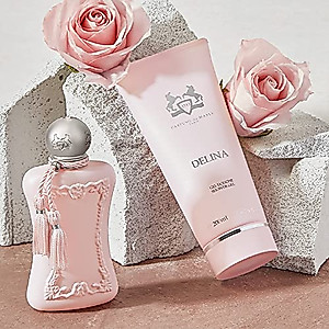PARFUMS de MARLY - Delina Shower Gel - 6.7 Fl Oz - Ancillaries for Women - Top notes Rhubarb, Lychee, Bergamot Essence - Heart notes Turkish Rose, Peony, Vanilla - Base notes Cashmeran, Musk - 200ml