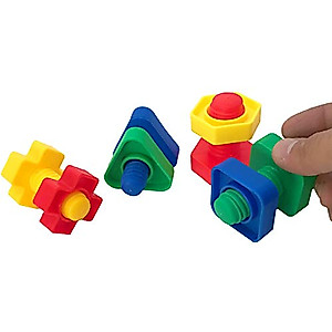 Bonka Bird Toys 1535 4 Huge Nuts Bolts Bird Toy Parts Parrots Macaws Cockatoo Plastic Gym Foot Talon Beak Aviary Amazon African Grey Conures Pet Play Parrot