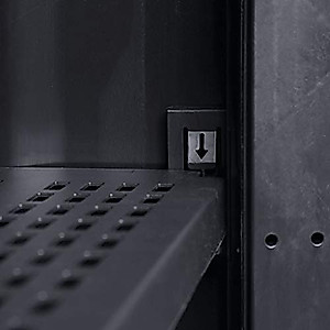 Outdoor Plastic Garden Storage Shed Garden Cabinet with Adjustable Shelf Double Doors Bottom Drain Slots Lockable, Black and Grey 65 x 38 x 87 cm (L x W x H)