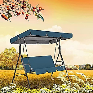 XYQSBY Swing Chair Canopy Seat Replacement Cover, Garden Swing Chair Canopy Replacement 2/3 Seater 210D Waterproof/Anti-UV Silver Coated Oxford Cloth (Color : Beige, Size : 195x125x15CM)