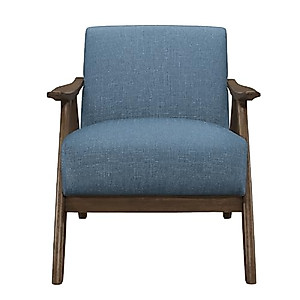 Wycian Chair Seat Cushion, Dining Chair 18 Inch Seat Height Solid Wood Blue Upholstered Back and Curved Arms Seat Height 18" for Living Room Bedroom 1PC