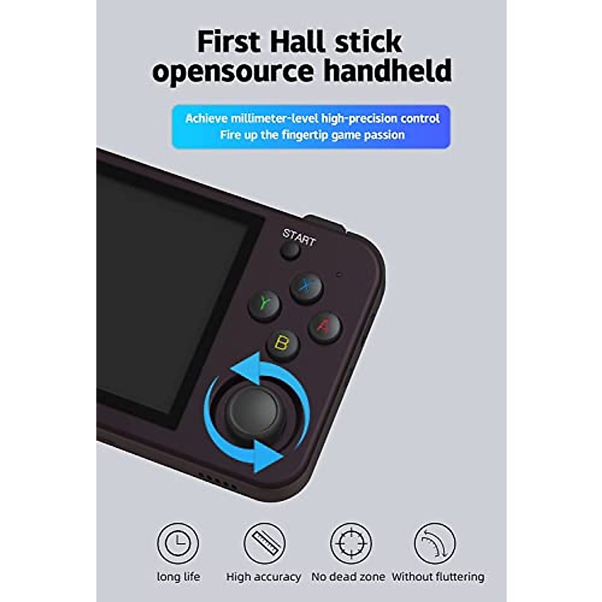 ANBERNIC RG353M Handheld Game Console , Aluminum Alloy CNC Process Dual OS Android 11 + Linux System Support 5G WiFi 4.2 Bluetooth Built-in 64G SD Card 4452 Games (Deep Purple)