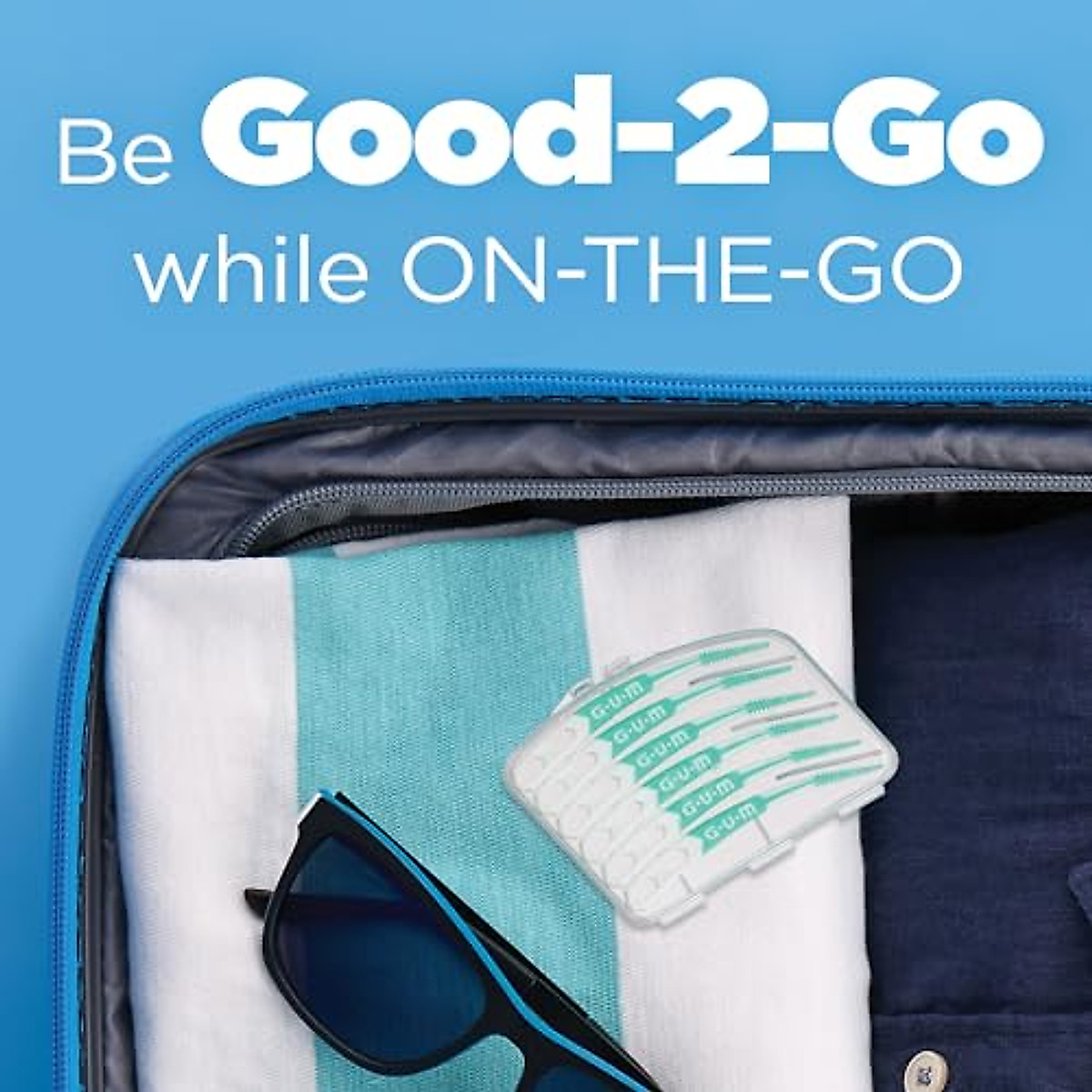 GUM Soft-Picks Advanced, Easy to Use Dental Picks for Teeth Cleaning and Gum Health, Disposable Interdental Brushes with Convenient Carry Case, Dentist Recommended Dental Picks, 90ct (4pk)