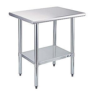 Profeeshaw Stainless Steel Prep Table NSF Commercial Work Table with Undershelf for Kitchen Restaurant 24×30 Inch