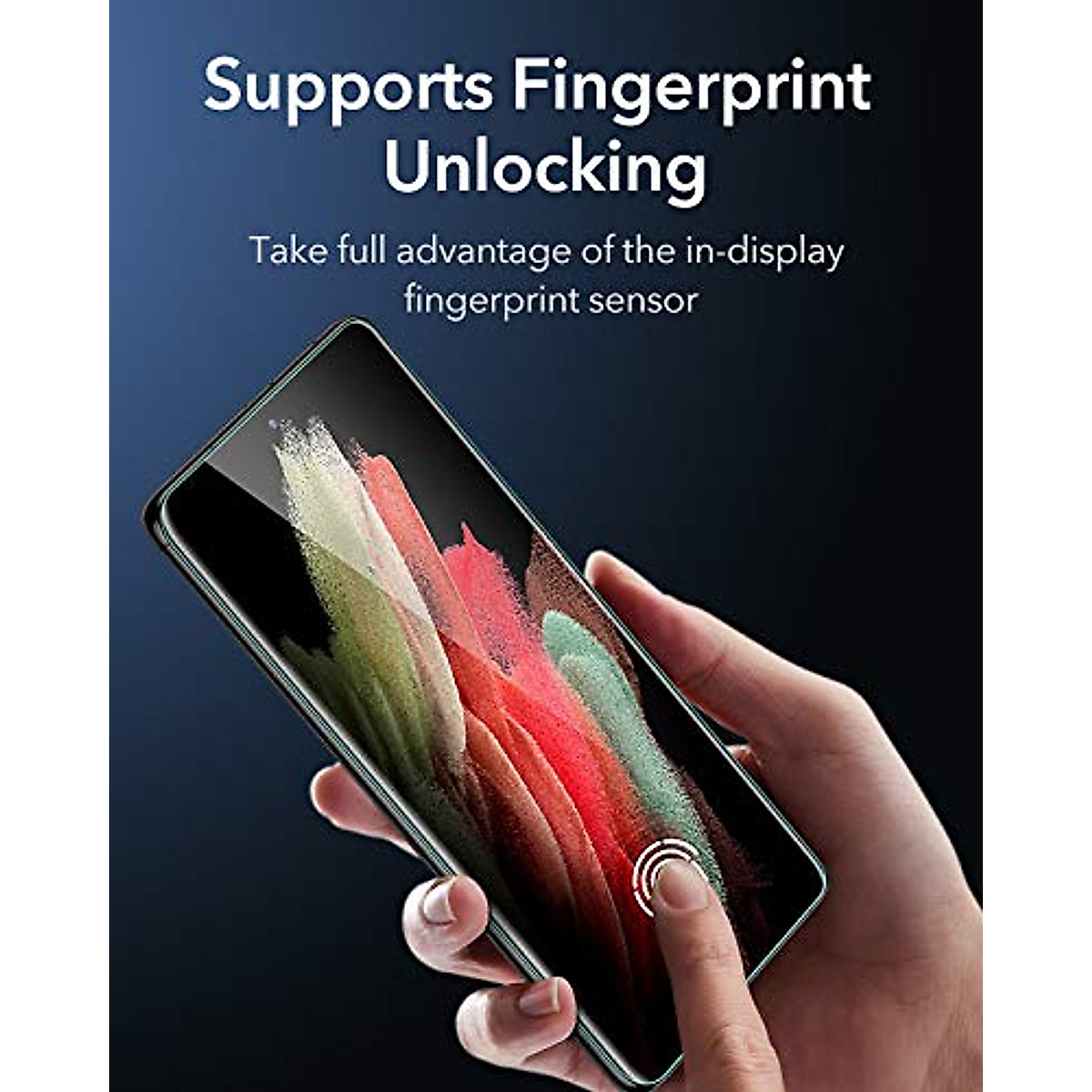 [3 Pack] ESR Liquid Skin Screen Protector Compatible with Samsung Galaxy S21 Ultra 2021 [Supports Fingerprint Sensor] [Full Coverage Polymer Film] [Includes Installation Kit]