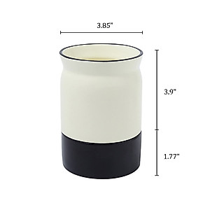 SHIIANN Ceramic Kitchen Utensil Holder, Utensil Crock for Counter, Cooking Utensil Holder, Utensil Organizer with Detachable Base for Countertop, Utensil Caddy for Kitchen Accessories Farmhouse Home