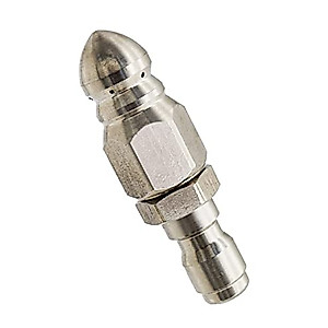 Millie Pressure Washer Sewer Jetter Nozzle with Stainless Steel, Mini Compact Durable Sewer Jet Nozzle,Pressure Drain Jetter Hose Nozzle,1/4'' Quickly Connector, 5000 PSI (1 Set)
