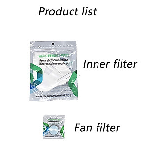 Original Rsenr R11 Electric Wearable Air Purifier Fan Filter*5, Inner White Filter*1
