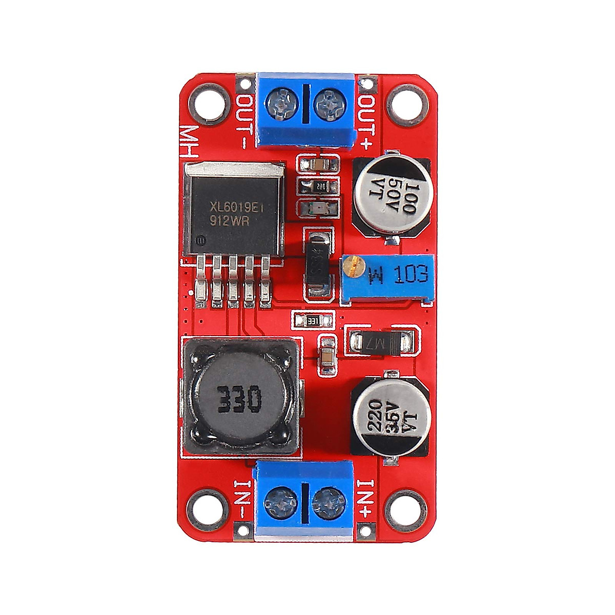 MELIFE 5pcs XL6019 5A High Power Current DC to DC Step-up 5V 6V 12V 24V 3-35V to 5-40V Converter Adjustable Voltage Regulator Power Modules Boost Module Booster