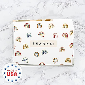 Modern Rainbow Thank You Greeting Cards / 24 Baby Shower Note Cards With White Envelopes / 6 Adorable All Occasion Thanks Designs/Made In USA
