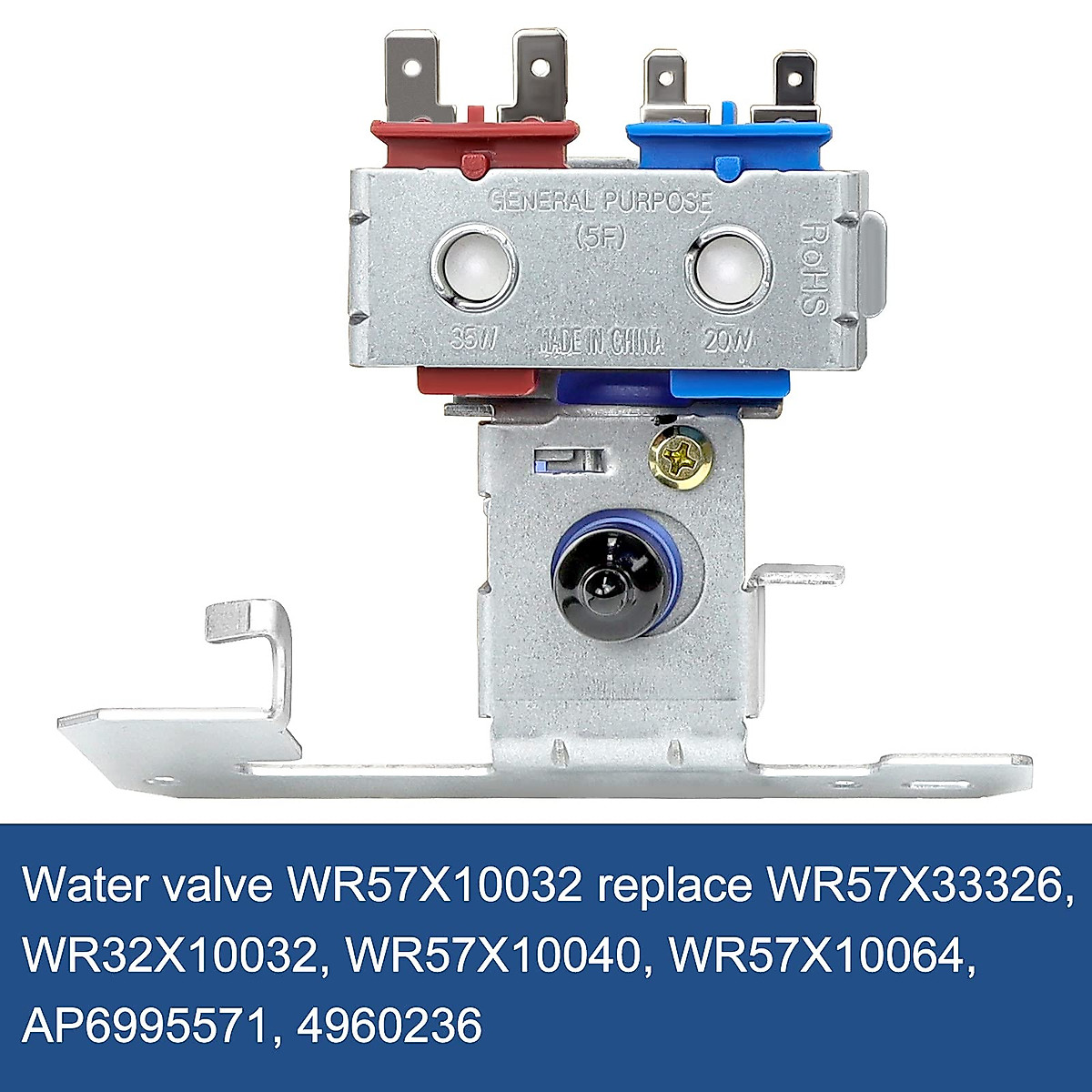 WR57X10032 WR57X33326 Refrigerator Water Inlet Valve by Fetechmate WR57X10032 Dual Solenoid Valve Compatible with G-e Refrigerator Replace WR57X33326 WR57X10040 WR57X10064