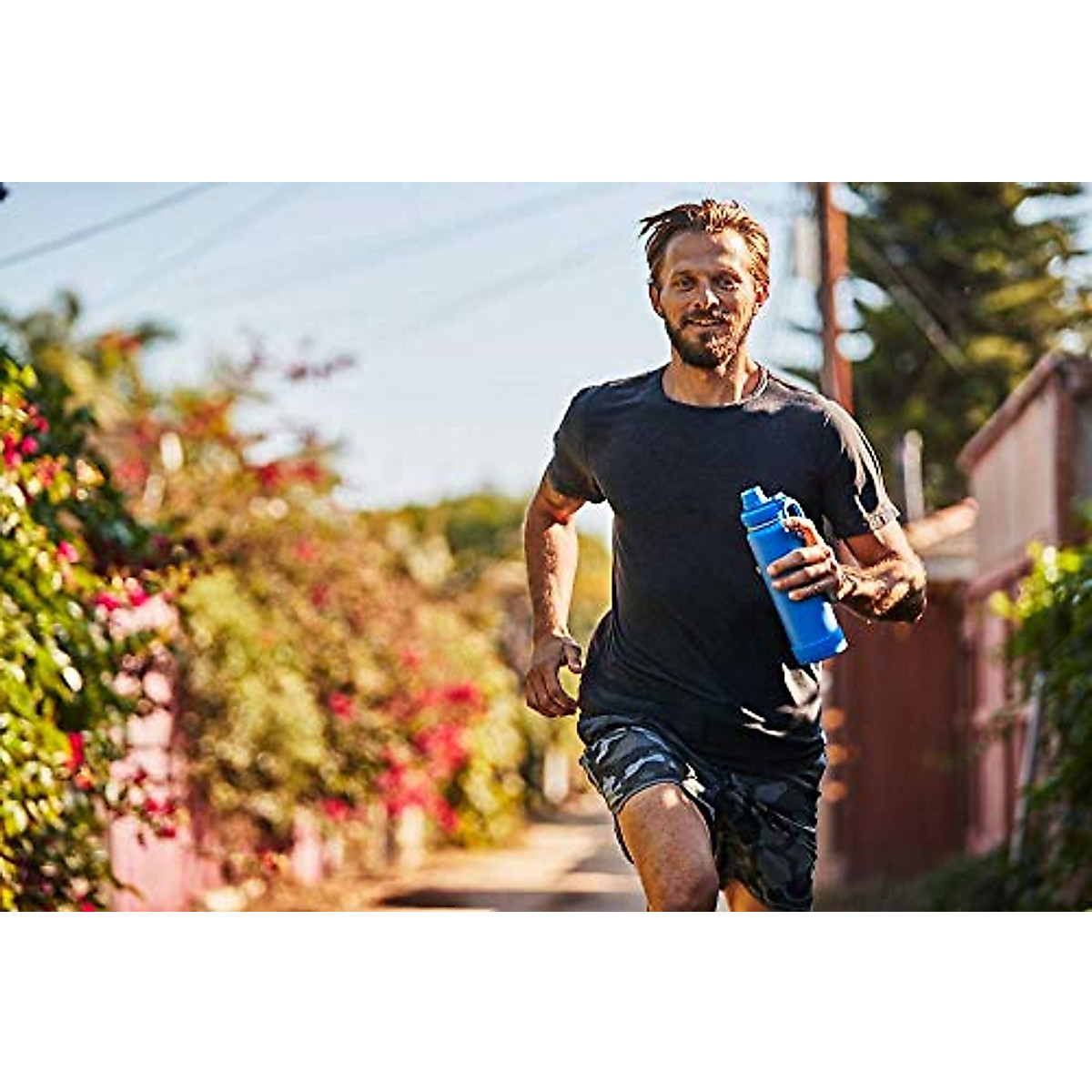 Takeya Actives Insulated Stainless Steel Water Bottle with Spout Lid, 24 Ounce, Cobalt