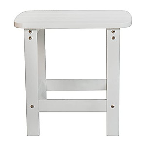 Flash Furniture Charlestown Poly Resin Adirondack Side Table - White - All-Weather - Indoor/Outdoor