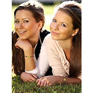 Hicarer 10 Pieces Sunflower Bracelets Handmade Boho Friendship Bracelets Adjustable Braided Rope Cute for Women Teen(Black)