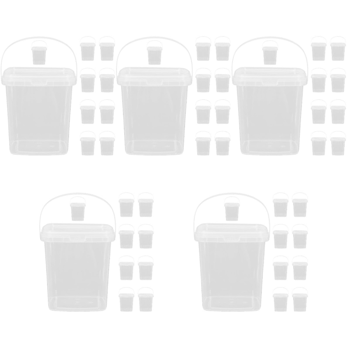 Freezer Storage Containers with Lids and Handle, 300ml Clear Plastic Storage Bucket Containers, Clear Storage Case Ice Cream Bucket Meal Prep Containers for DIY Art Craft, Pigment, Small Tools,50 Pack