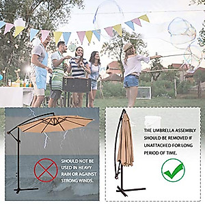 FDW Patio Furniture Set 4Pieces Outdoor Patio Chairs Wicker Sofa Garden Conversation Bistro Sets with Patio Umbrella Offset 10' Hanging Umbrella for Yard or Backyard