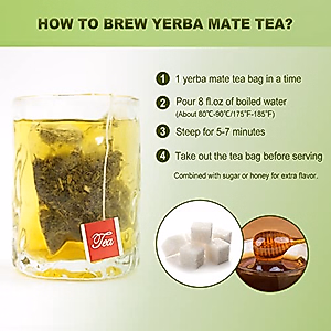 FullChea - Yerba Mate Tea Bag, 40 Teabags, 3g/bag - Unsmoked, Cultivated From Argentina - Rich In Antioxidants And Plant Nutrients
