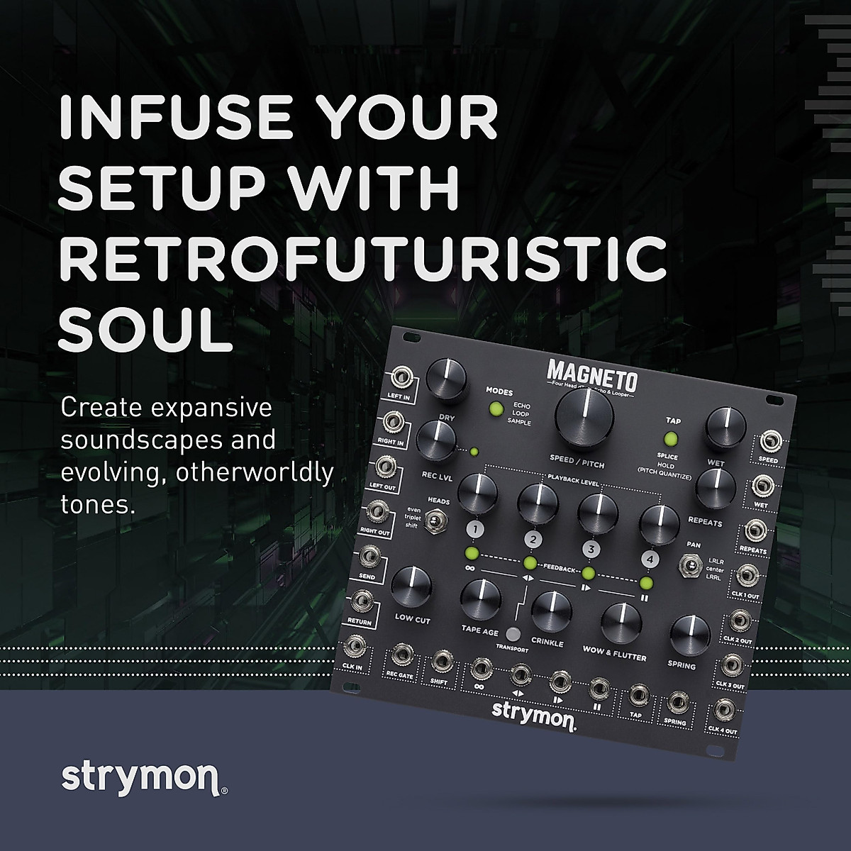 Strymon Magneto Four Head Tape Delay And Looper Eurorack Module with Spring Reverb for Eurorack Synth Setups