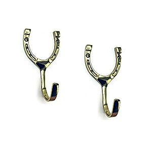 Horseshoe Hook, 4" X 2.5", Set of 2 (Brass)
