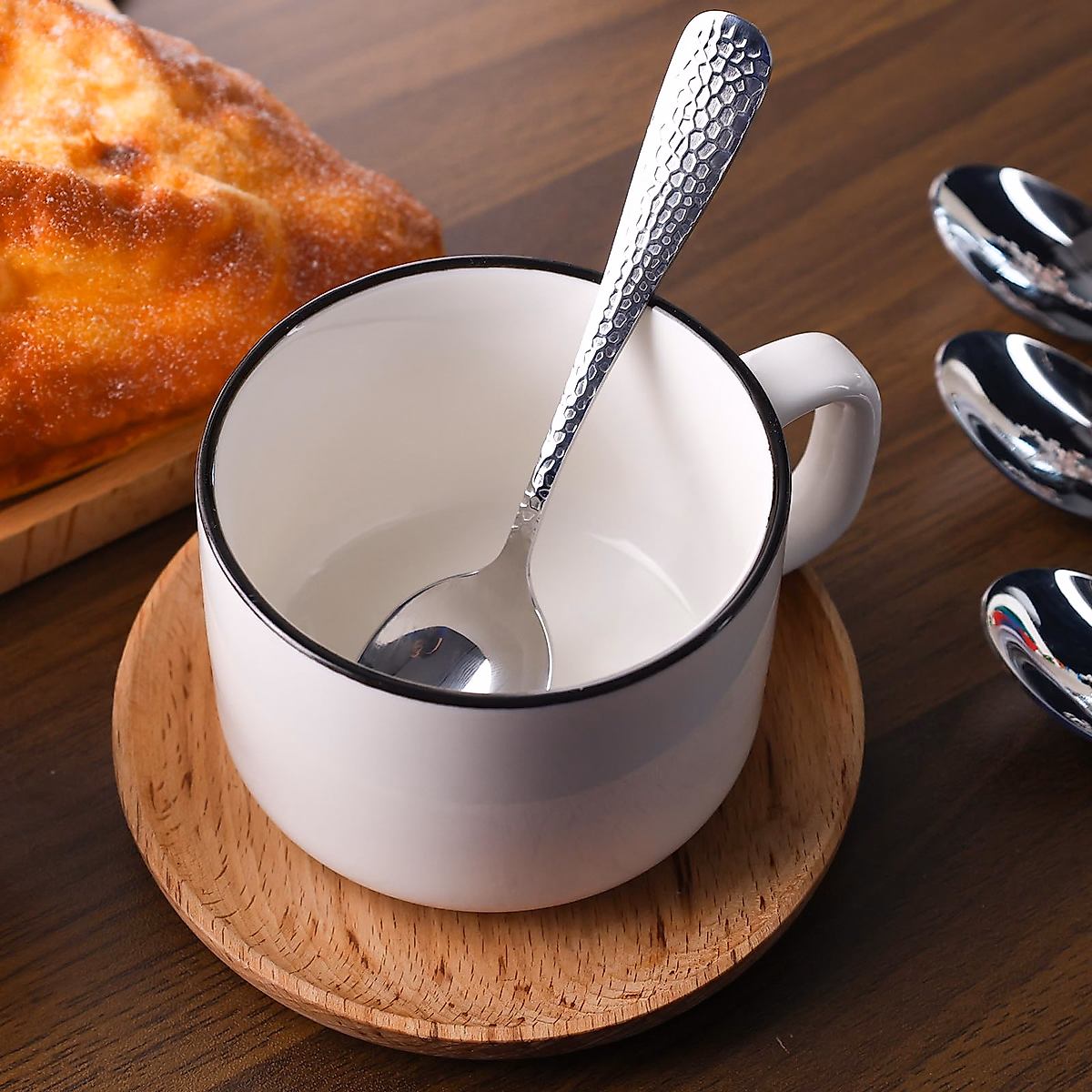 HANSGO Demitasse Espresso Spoons, Mini Coffee Spoons, Stainless Steel Small Spoons for Dessert Appetizer Coffee, 5.5 Inch 8PCS