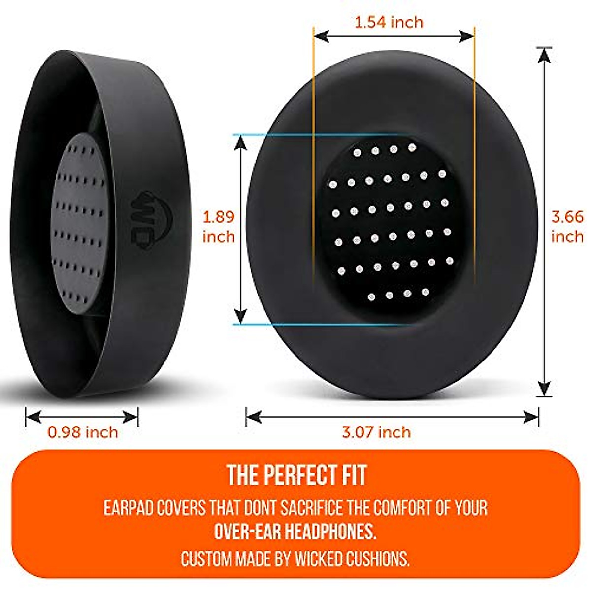 Large WC SweatZ Protective Headphone Ear Covers Made by WC | Fits Beats Studio 3 & 2 (Does Not Fit Beats Solo) / Bose QC35 & 35II / Bose 700 & More | Sweatproof & Easily Washable | Large, Black