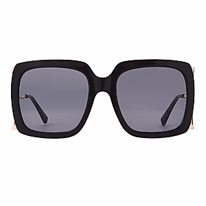 Betsey Johnson Women's Fly Away Sunglasses Square, Black/Gold, 57mm