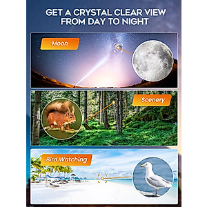 Telescopes for Adults Astronomy, 80mm Aperture 500mm AZ Mount Professional Refractor Telescope for Beginners with Phone Adapter, Portable Space Telescope with Carrying Bag