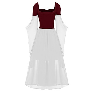 Halloween Costumes for Women Corset Chest Braces Elf Costume Ren Faire Corset Renaissance Costume Scary Halloween Costumes for Women Goth Dress for Women Women Costumes for Halloween（4-Red,Small）