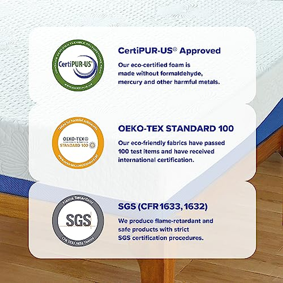 Olee Sleep Aquarius 10-Inch Memory Foam Mattress Blue Twin