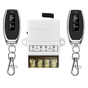 YETOR Wireless Lights Switch kit,AC120V/110V/ /40A Relay Long Range Remote Control Switch for Pump, Lights,Household Appliances, Garage Door, and Electrical Equipment