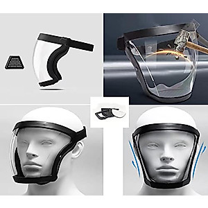 GEOOT Super Protective Face Shield Anti-Fog Full Face Safety Shield Unisex All-Inclusive Face Protection with Detachable Flter (Black)
