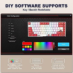 COSTOM XVX M84 Hot Swappable Wireless Mechanical Keyboard, 75% Layout TKL Gaming Keyboard, N-Key Rollover RGB Backlit Custom Keyboard for Windows Mac PC Gamers(Izakaya Theme, Gateron Red Switch)
