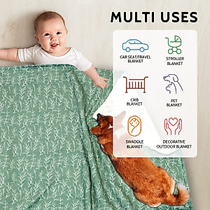 Baby Diaper Changing Pad Cover Cradle Mattress Sheets,Baby Blankets, Sage Minky Toddler Blanket for Boys Girls, Dotted Backing, Double Layer, Crib Receiving Blanket