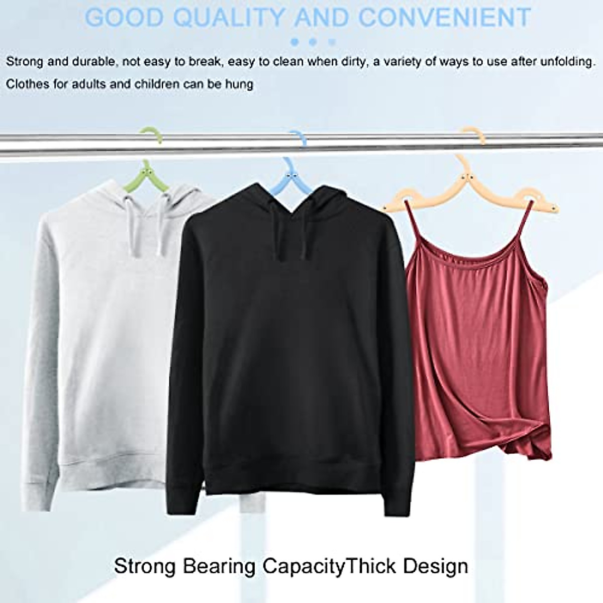 Foldable Travel Hanger 12 Pcs Portable Folding Clothes Hangers Non-Slip Lightweight Portable Coat Hanger