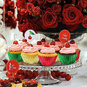 Whaline 300Pcs Foil Metallic Cupcake Liner Baking Cups, Muffin Tins Treat Cups Foil Metallic Cupcake Liners for Christmas Party, Weddings, Birthdays, Baby Showers, Standard Size (Red, Green, Gold)