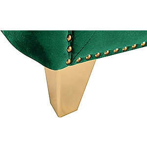 Meridian Furniture 652Green-L Michelle Collection Modern | Contemporary Loveseat with Deep Button Tufting, Nailhead Trim and Sturdy Gold Iron Legs, 66" W x 34" D x 30" H, Green