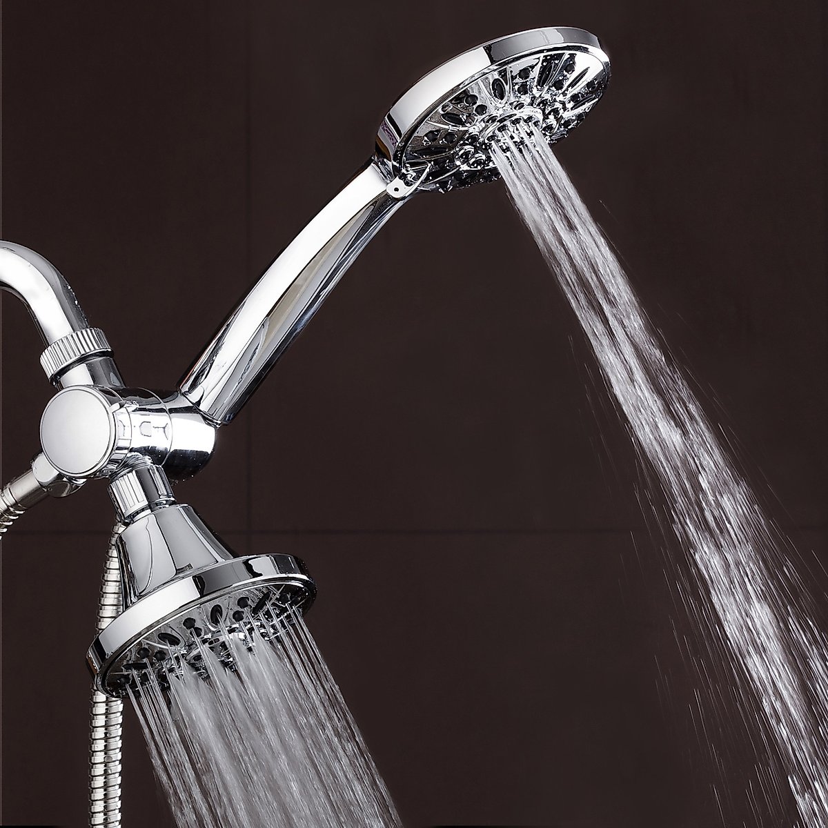 AquaDance Total Chrome Premium High Pressure 48-setting 3-Way Combo for The Best of Both Worlds – Enjoy Luxurious 6-setting Rain Shower Head and 6-Setting Hand Held Shower Separately or Together