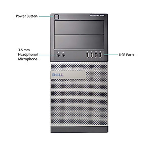 Dell Optiplex 790-MT Desktop PC, Intel Core i7, 16GB Memory, 256GB Solid State Drive, Windows 10, OD1-0234 (Renewed)