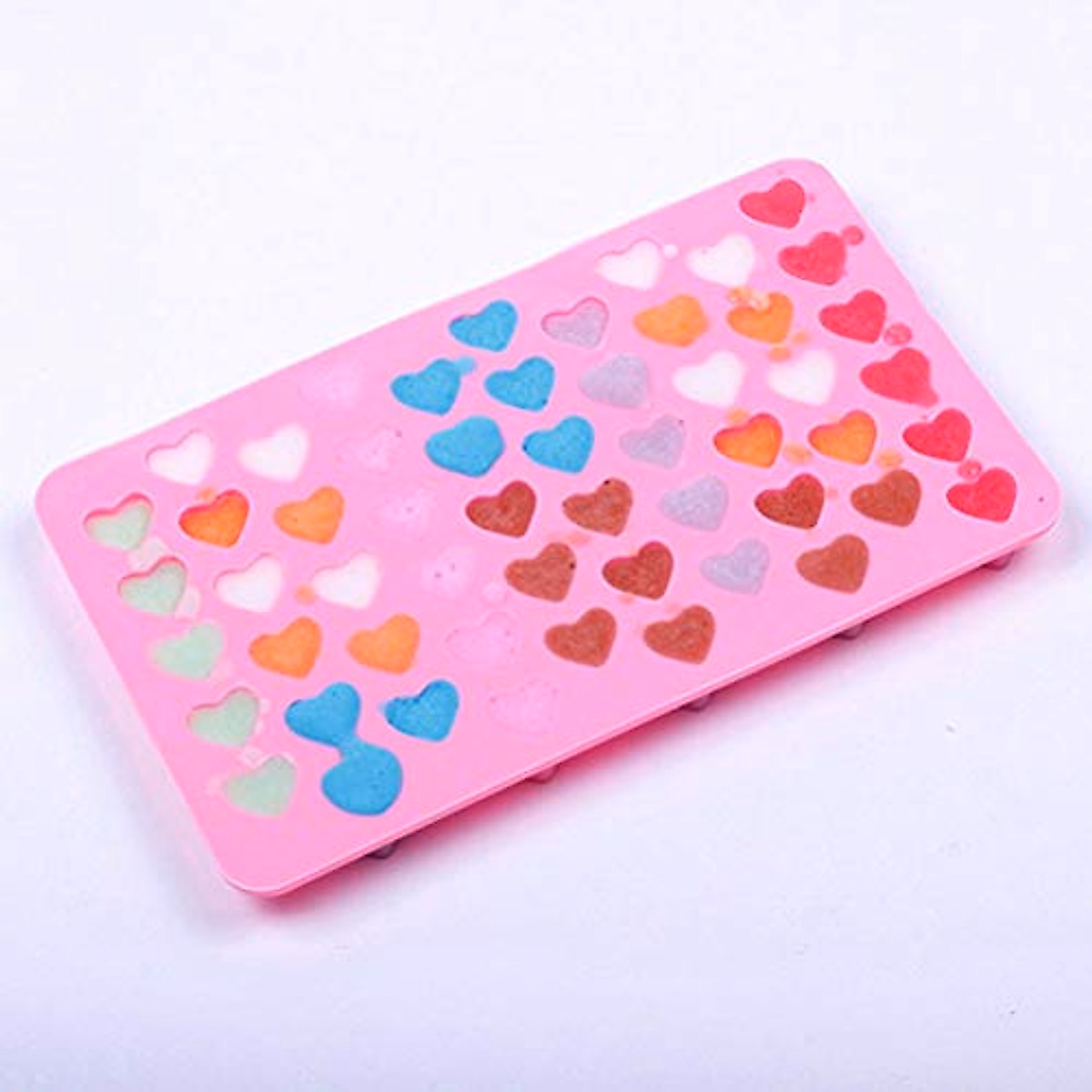 Silicone Moulds for Wax Melts, Wax Melt Moulds Silicone with Dropper 55 Heart Mould Sweet Moulds Mini Candy Molds Silicone Shape for Love Chocolate Soap Ice Cube Tray Jelly Melts Gummy DIY