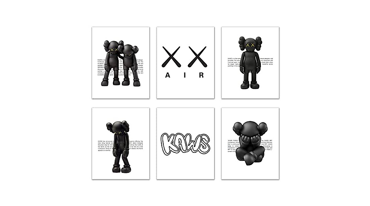 KAWS Posters for Room & Bedroom Decor | Set of 6 Wall Art