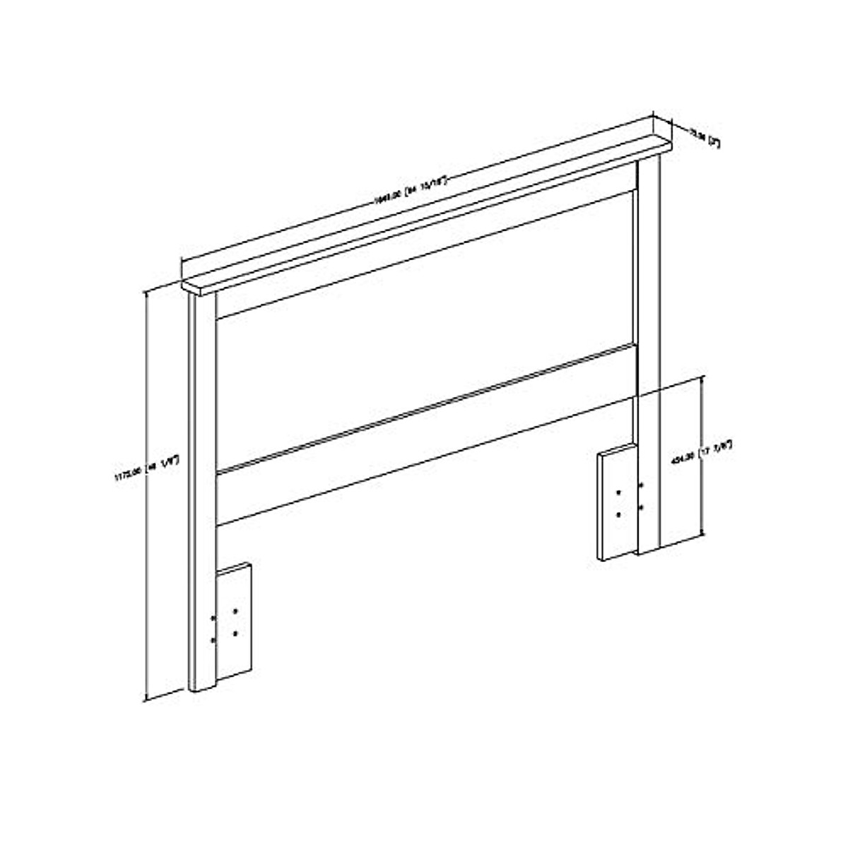 South Shore Vito Headboard Full/Queen , 54/60-Inch, Pure White