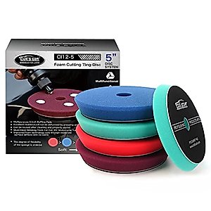 CAR'S GIFT 5" polishing pads,for DA or Rotary polishing and Air Polisher,4 grits from coarse to fine, meet your different polishing needs(4Items)