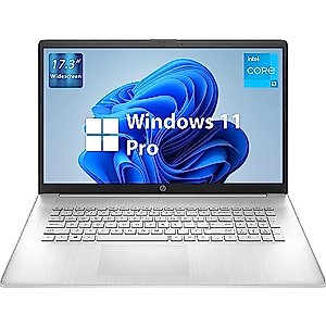 HP 2023 17.3" Business Laptop, Widescreen HD+ 1600 x 900 Display, Intel Quad-Core i3-1125G4 up to 3.7 GHz, 16GB DDR4, 1TB SSD, 9.5 Hours Battery, USB C, HDMI, Bluetooth, WiFi, Windows 11 Pro, MarsPC