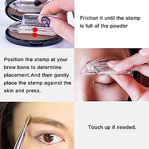 GL-Turelifes 3 Pairs of Seals Eyebrow Stamp with Brow Brush Perfect Eye Brow Power One Second Make Up Nature Brow Makeup Tool (Light Brown)