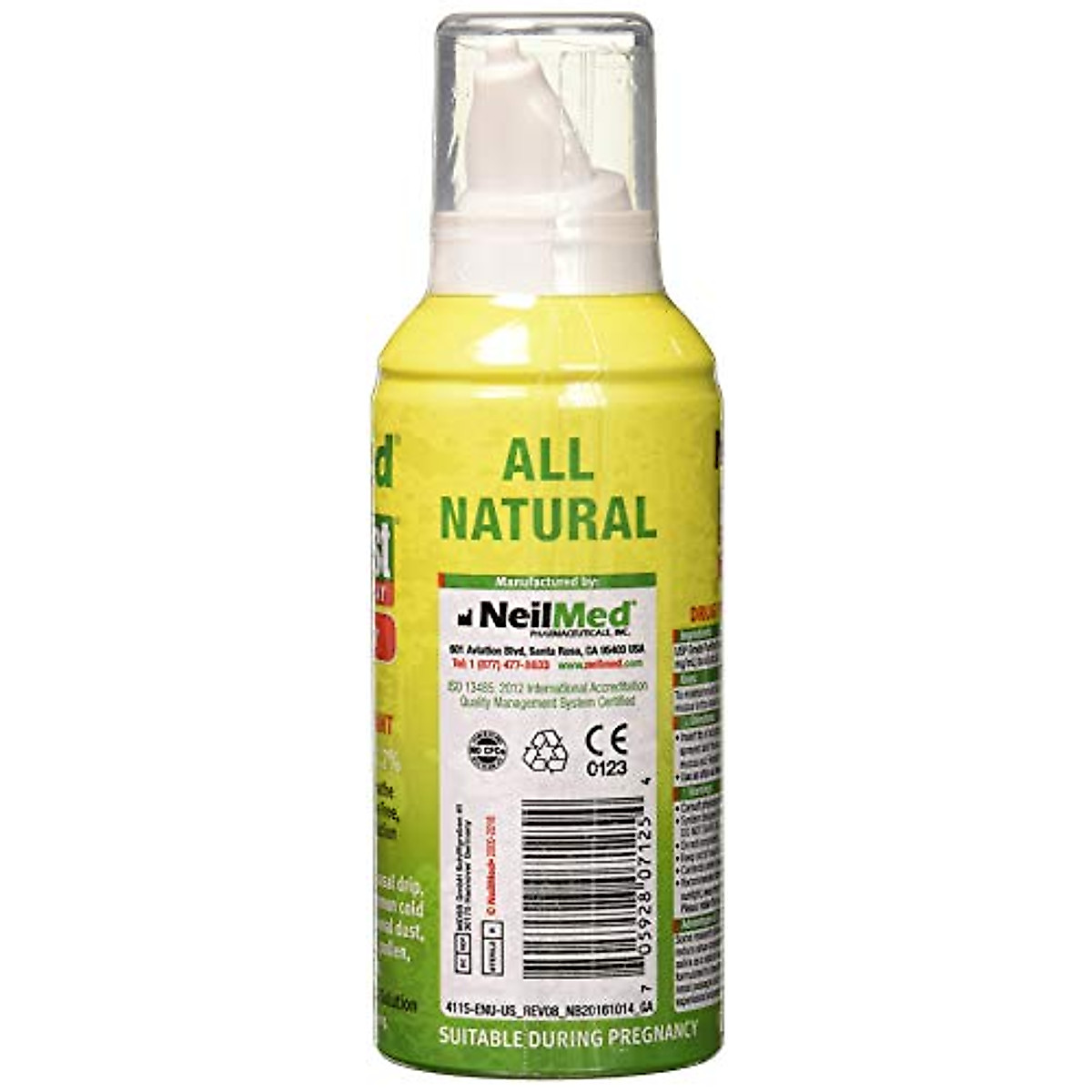 NeilMed NasaMist Hypertonic Extra Strength Saline Spray,Green 4.5 fl oz (Pack of 1)