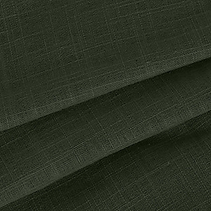 Womens Cotton Linen Button Down Shirt 2023 Casual Long Sleeve Solid Color Shirts Loose Work Tops with Pockets Army Green