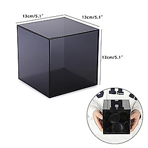 ELLDOO Coffee Pod Holder with Lid for Nespresso Capsules Vertuoline OriginalLine, Clear Black Acrylic Dispenser,Tea Bag Organizer Sugar Storage Holder Coffee Bar Accessoriesx, Small