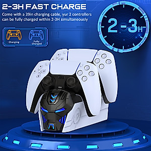 PS5 Controller Charger Station for PlayStation 5 Dualsense Controllers: Fast PS5 Dual Controller Stand Charger Dock-LED PS5 Controller Charging Station Accessories for PlayStation 5 Storage Kit