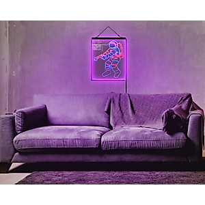 ADVPRO Astronaut Space Rocket Shuttle Kid Room Dual Color LED Neon Sign Red & Blue 12" x 16" st6s34-i3136-rb