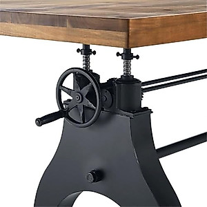 Modway EEI-6149-BLK-NAT Genuine 96" Crank Adjustable Height Dining and Conference Table, Black Natural